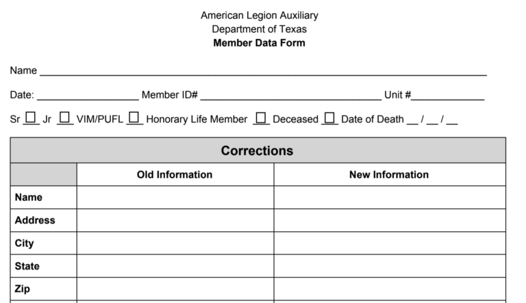 Unit Membership Forms – ALA Texas
